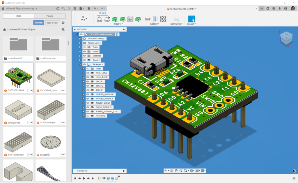 [EAGLE PCB] EP3-สร้าง PCB 3D ผ่าน Fusion360 - MAKER WITAWAT